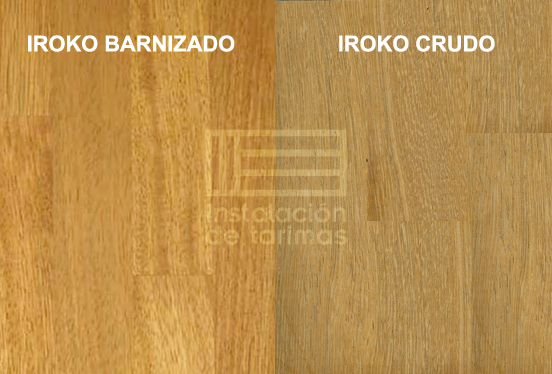 Color del roble y el iroko: comparativa
